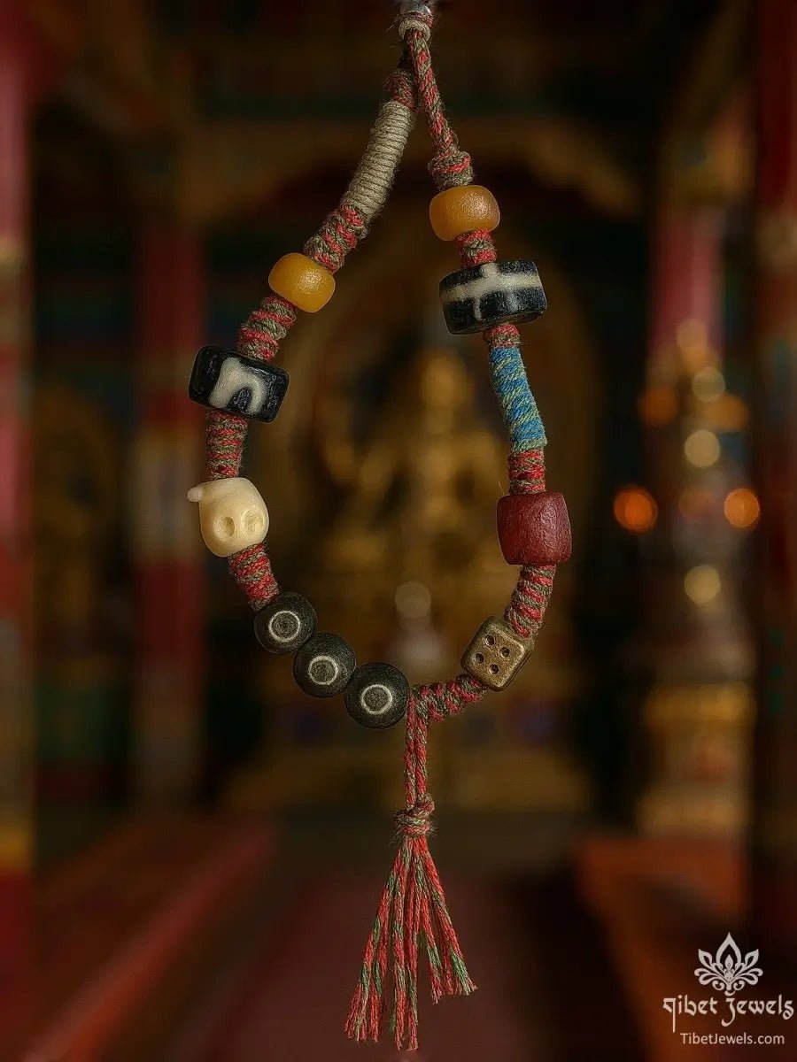 Sacred Yak Bone "Dharma Guardian" Amulet | Ritual Skull & Dzi Legacy ...